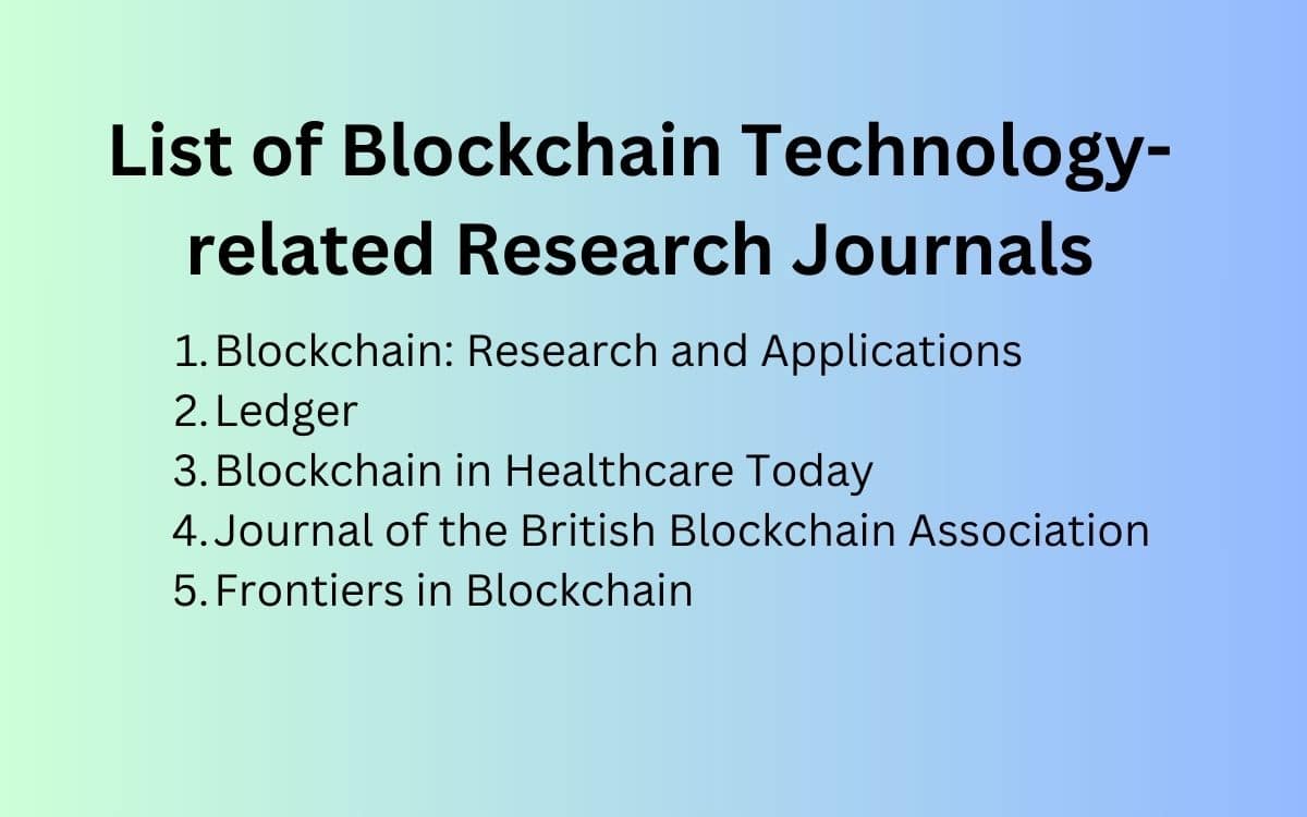 5 Blockchain technology research journals: Scopus, SCI - Research Journals