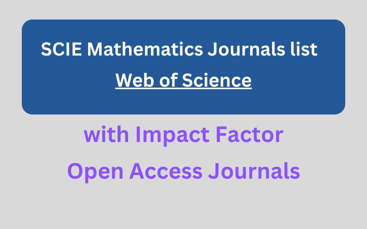 SCIE indexed Mathematics Journals - Research Journals